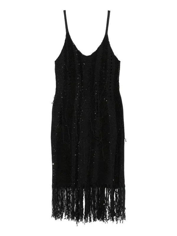 ROBERTO COLLINA Fringed Dress - Black