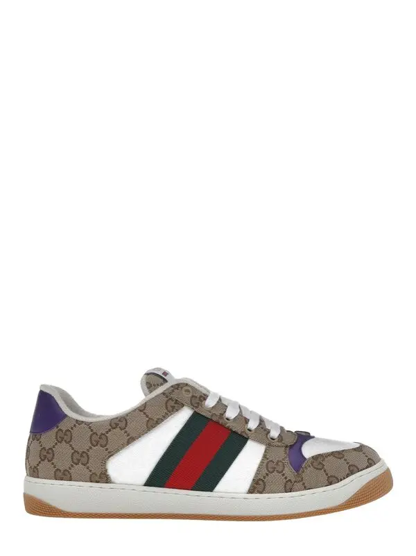 Gucci Screener Gg Sneakers - Beige/dark Brown