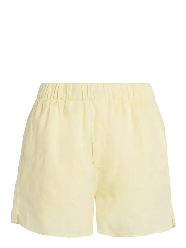 WITH NOTHING UNDERNEATH Linen Boxer Shorts - Yellow