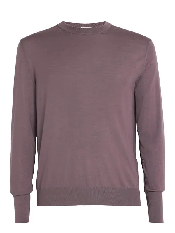 Eleventy Merino Wool Crew-neck Sweater - Purple