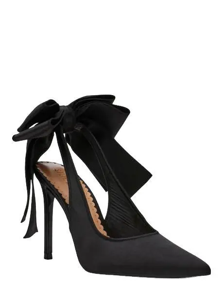 Steve Madden Teacup Slingback Pumps - Black Satin