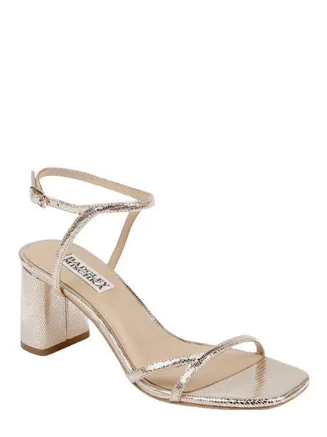 Badgley Mischka Giabella Ankle Strap Sandal - Gold Lizard