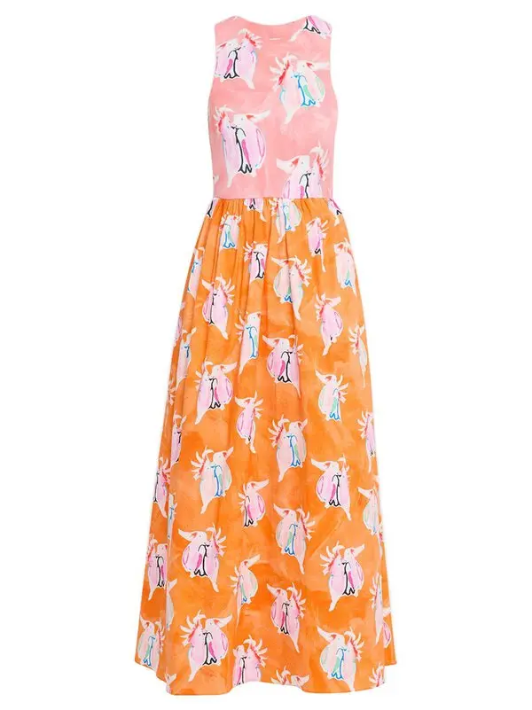 RACHEL ANTONOFF Reese Sleeveless Maxi Dress - Cockatoos Print