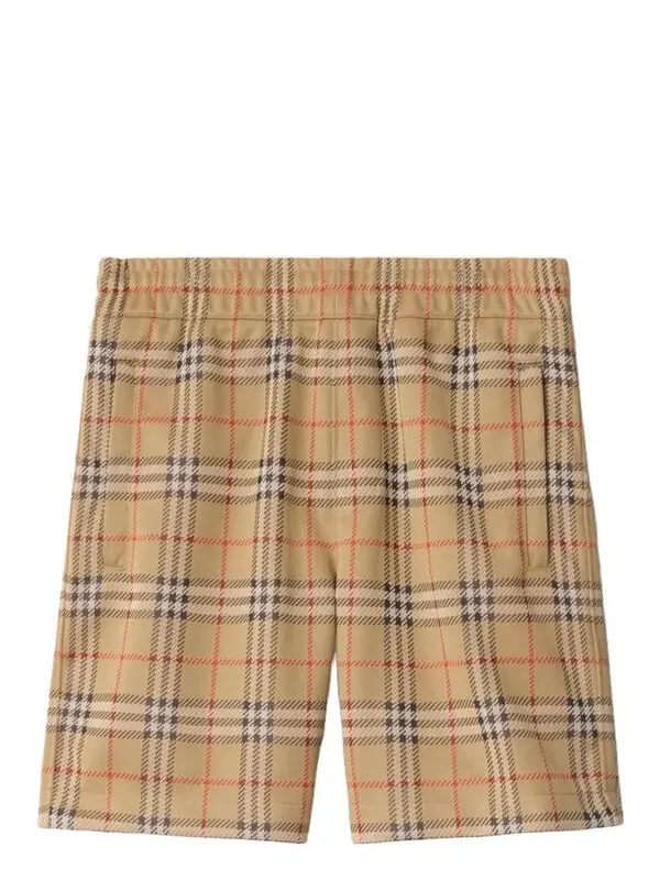 Burberry Check Jacquard-woven Jersey Shorts - Sand
