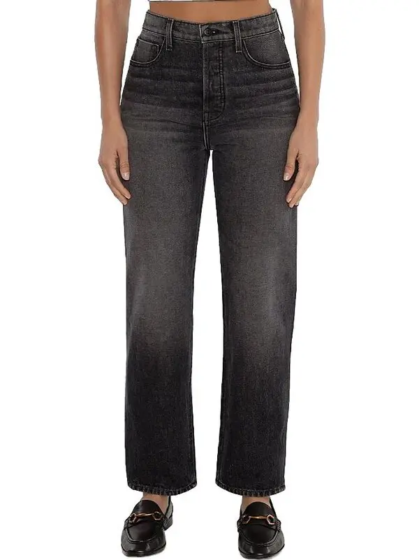 RUDES DENIM High-rise Tracy Straight Jean - Driftwood