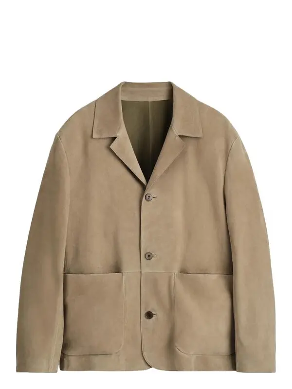 Cos Relaxed Suede Jacket - Beige