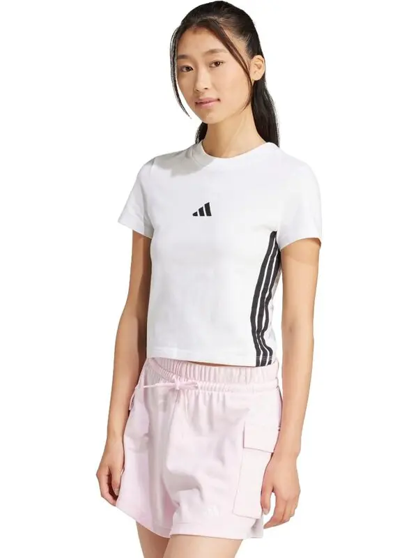 Adidas Essentials 3-stripes Slim Baby Tee - White / Black