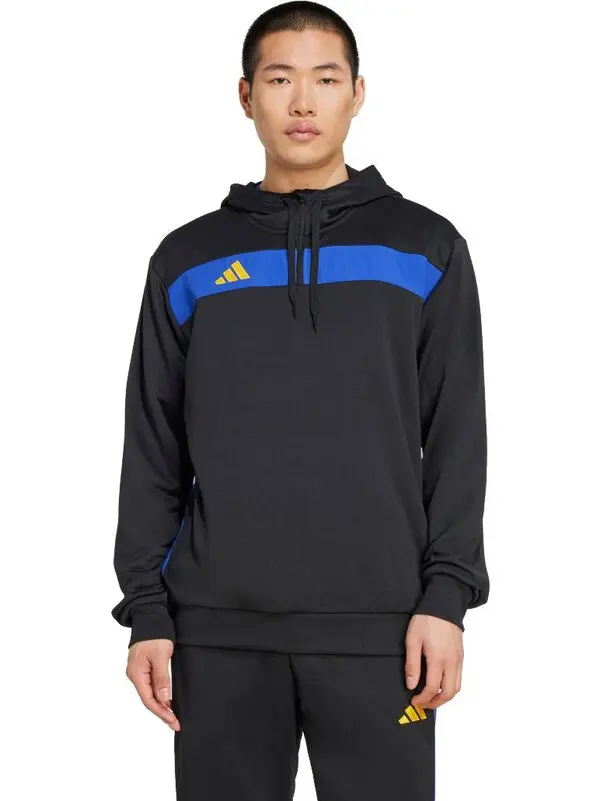 Adidas Tiro 25 Essentials Sweat Hoodie - Black / Semi Lucid Blue / Crew Yellow