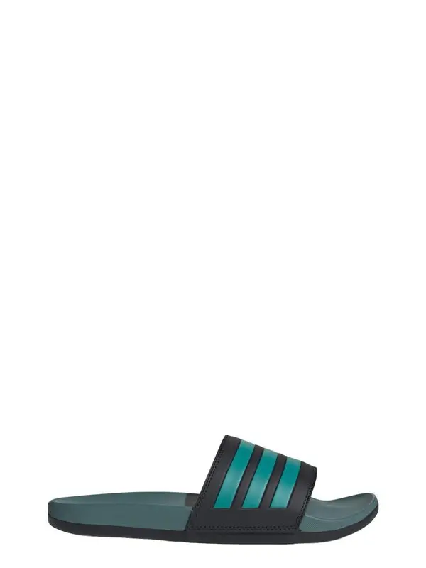 Adidas Adilette Comfort Slides - Core Black / Pure Teal / Preloved Teal