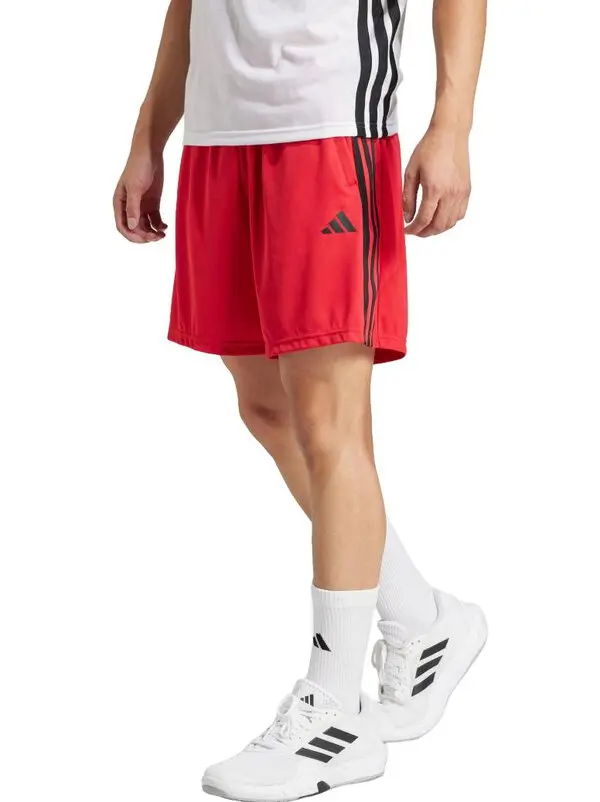 Adidas Train Essentials Piqué 3-stripes Training Shorts - Pure Ruby / Black