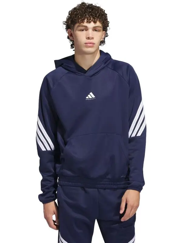 Adidas Basketball Crazy Warm Fleece Hoodie - Team Navy Blue 2 / White