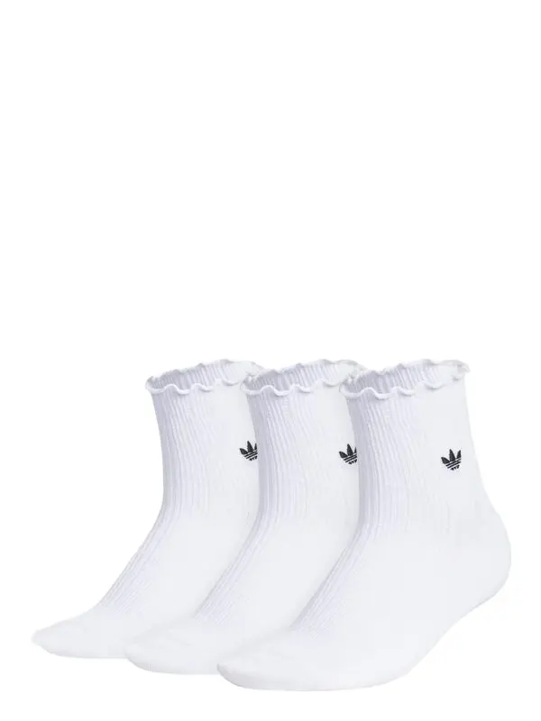 Adidas Originals Ruffle Quarter Socks 3-pack - White / Black