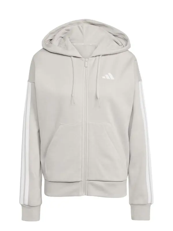 Adidas Essentials 3-stripes Full-zip Fleece Hoodie - Grey