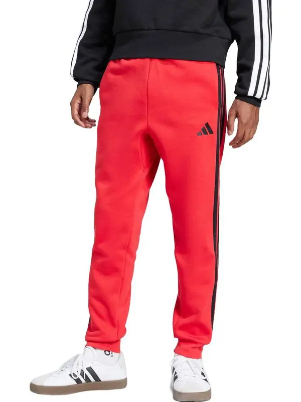 Adidas Essentials 3-stripes Fleece Pants - Pure Ruby / Black
