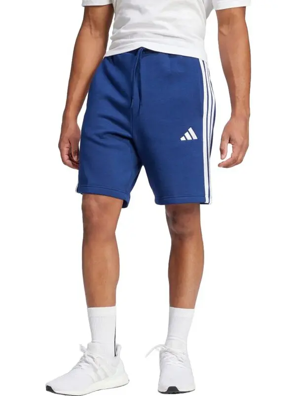 Adidas Essentials 3-stripes Fleece Shorts - Dark Blue / White
