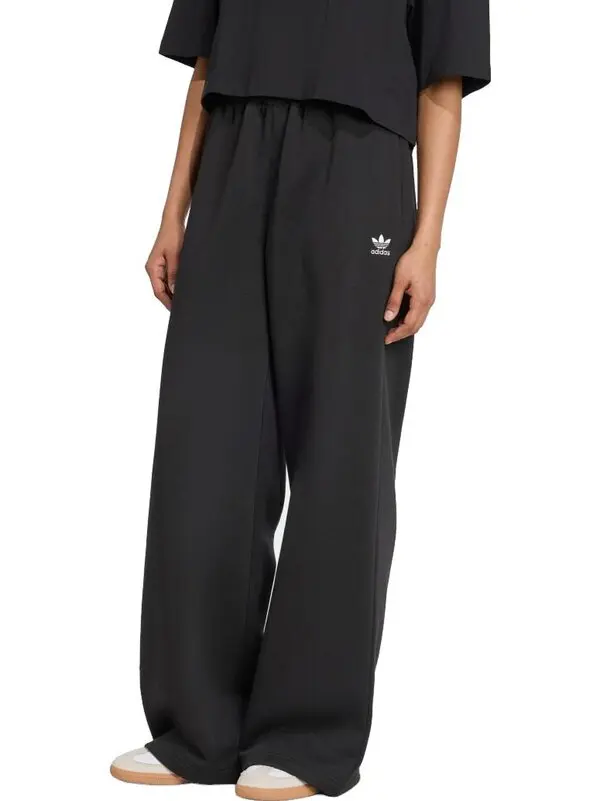 Adidas Essentials Wide Leg Fleece Pant - Black