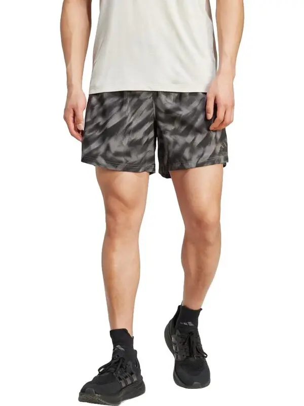 Adidas Printed Running Shorts - Grey Four / Black