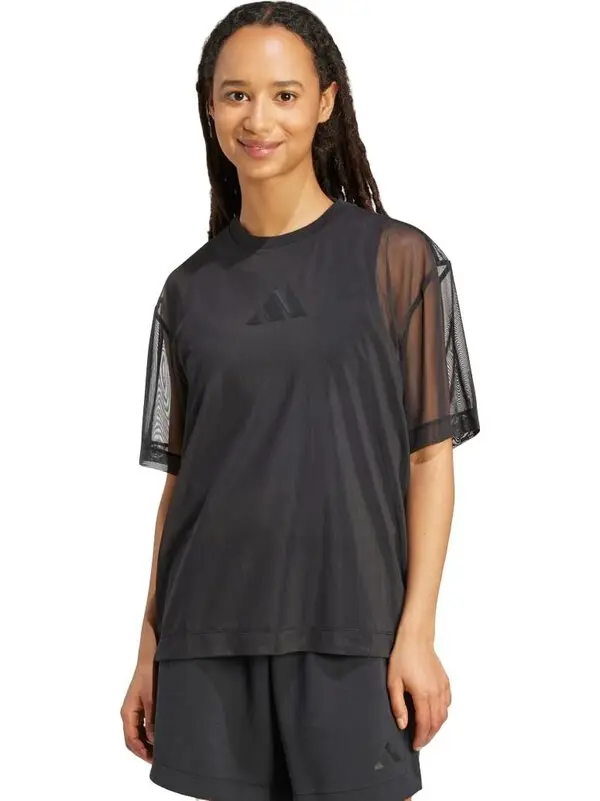 Adidas Soft Lux Mesh Tee - Black
