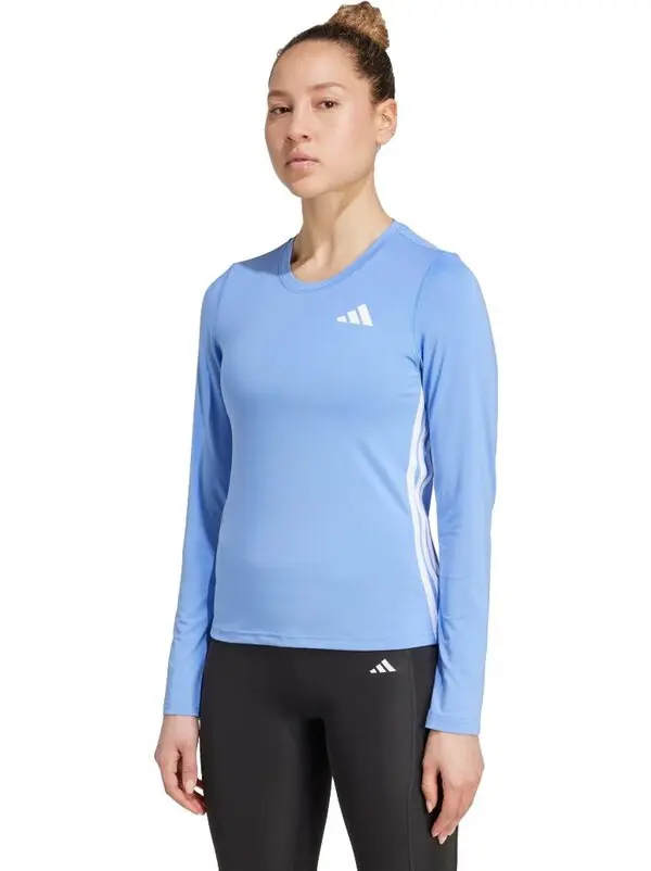 Adidas Essentials Long Sleeve 3-stripes Workout Top - Blue Fusion / White