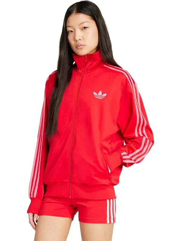 Adidas Adicolor Classic Firebird Loose Track Top - Better Scarlet / Lucid Pink
