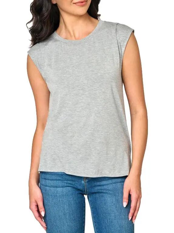 GIBSONLOOK Luxe Essentials Cap-sleeve T-shirt - Heather Grey