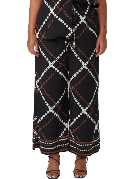ESTELLE Marine Printed Wide Leg Trousers - Print