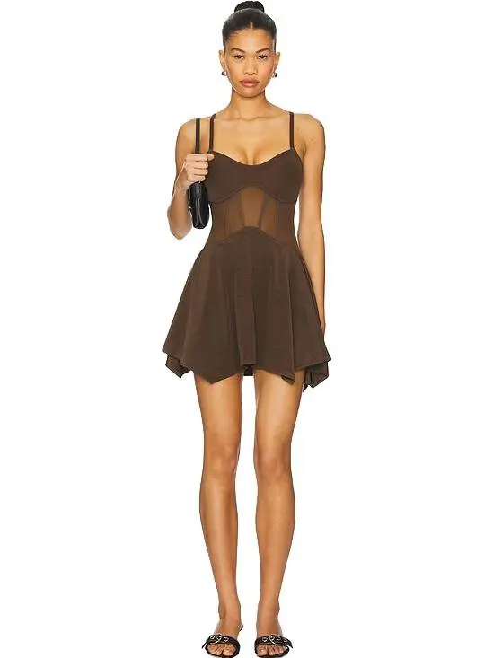 OW Cassandra Mini Dress - Olive Brown
