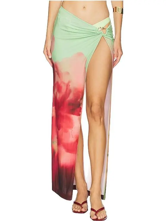CAMILA COELHO Rya Maxi Skirt - Multi Abstract Floral