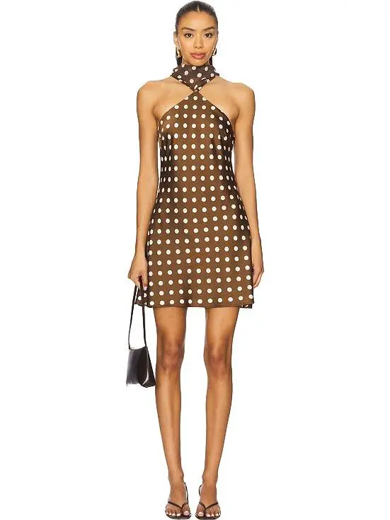 MAUDE CLUB Hendrix Dress - Brown Dots