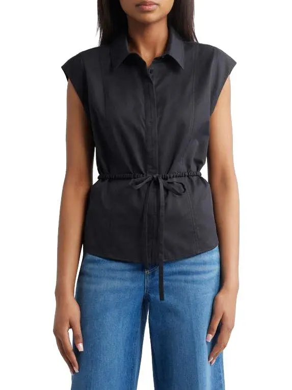 Wit & Wisdom Cap Sleeve Peplum Top - Black