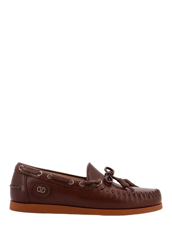Valentino Garavani Palm Avenue Leather Loafers - Brown