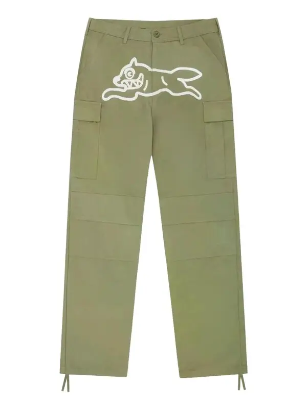 ICECREAM Graphic-print Cargo Trousers - Green