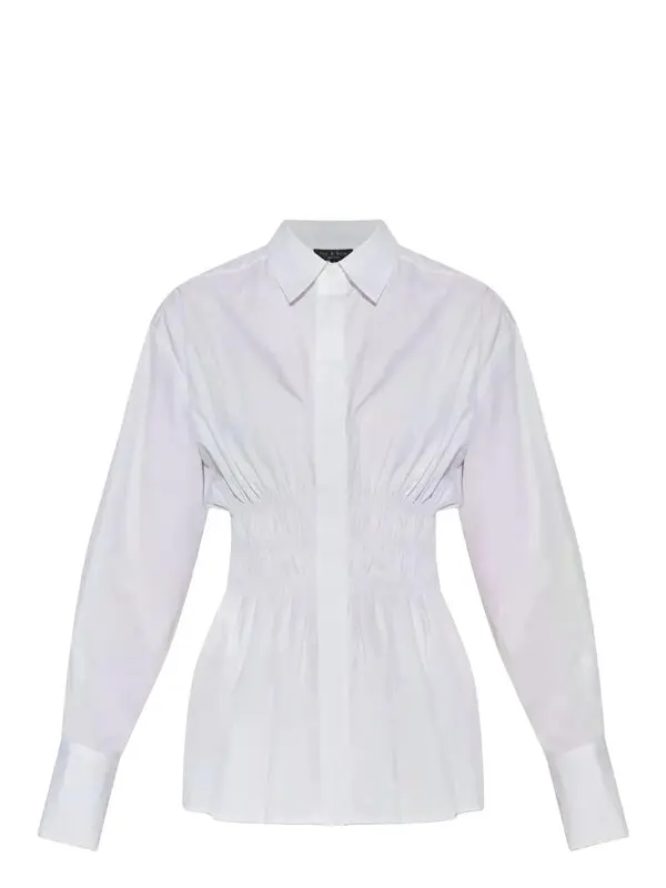 Rag & Bone Smocked-waist Button-down Shirt - White