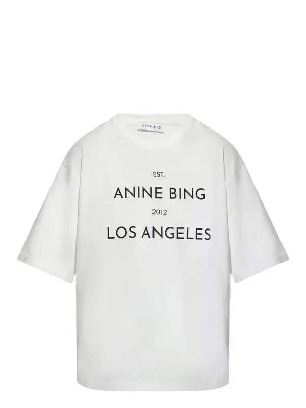 ANINE BING Logo-print T-shirt - Neutrals