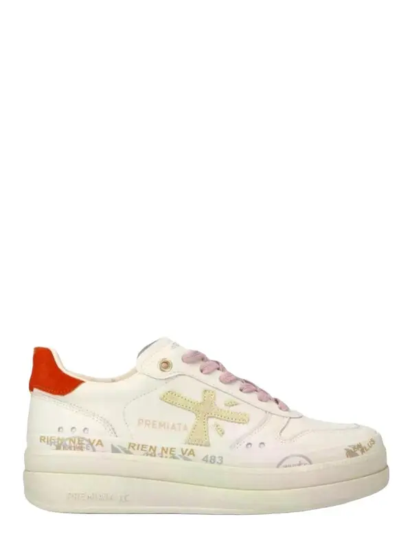 Premiata Embellished Leather Sneakers - White