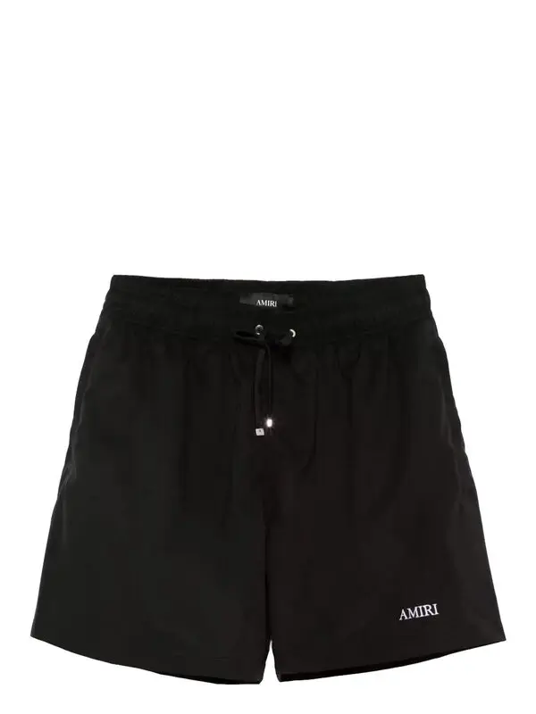 Amiri Embroidered-logo Swim Shorts - Black