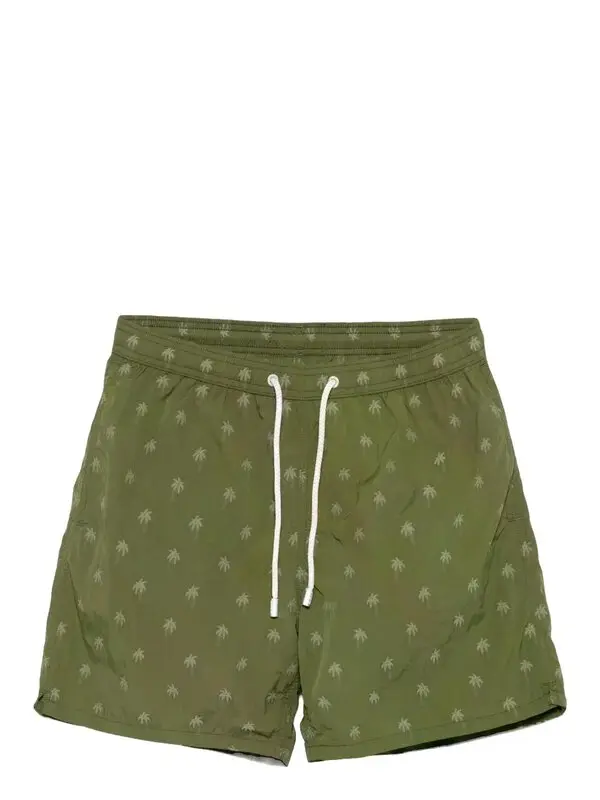 MC2 SAINT BARTH Palm Tree-print Swim Shorts - Green