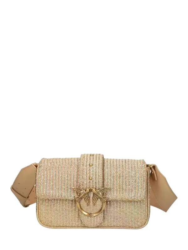 Pinko Love Birds Shoulder Bag - Neutrals