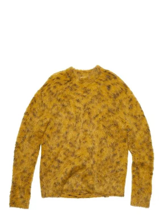 Acne Studios Brushed Wool Crewneck - Mustard Yellow/white