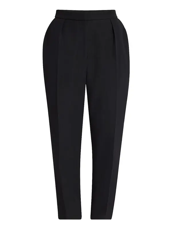 Balmain High-waist Pleated Tailored Wool Trousers - Black