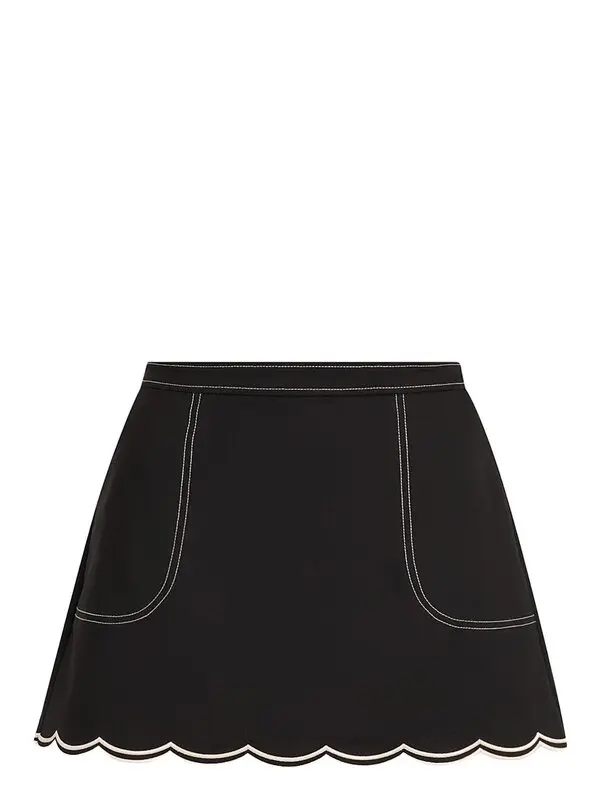 Ramy Brook Scalloped Hem Mini Skirt - Black