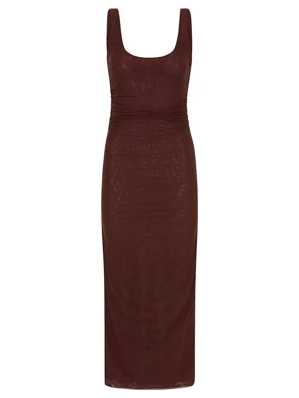 Sir The Label Jacques Twist Midi Dress - Espresso