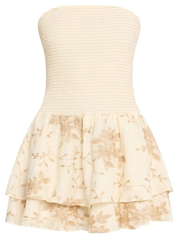 Ramy Brook Estrella Strapless Mini Dress - Cream