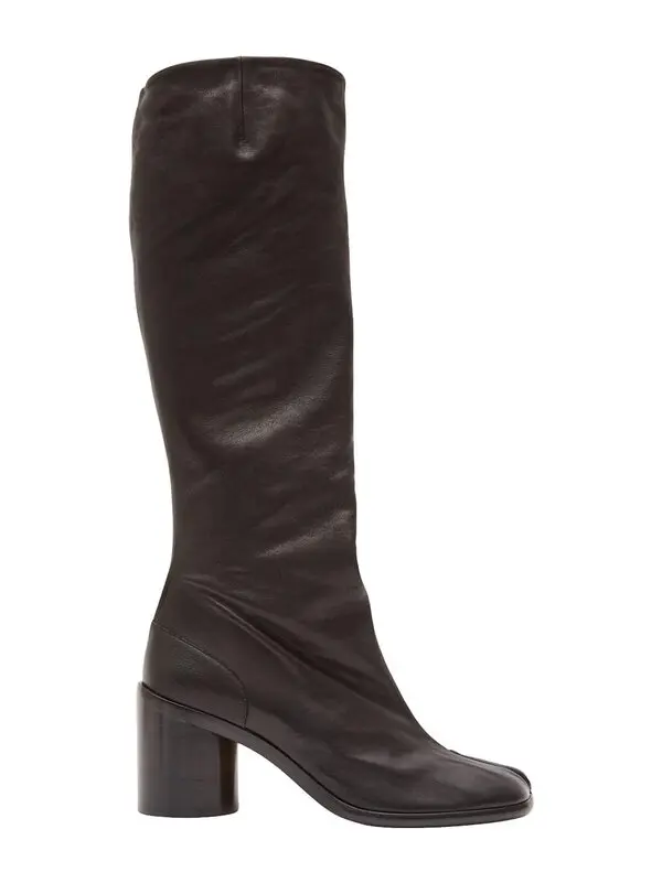 MAISON MARGIELA Tabi Leather Knee-high Boots - Black