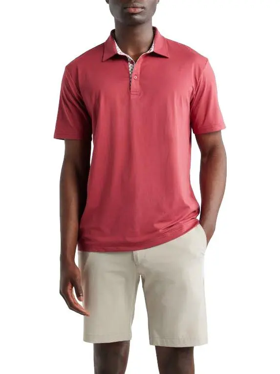 SWANNIES James H Solid Performance Golf Polo - Red