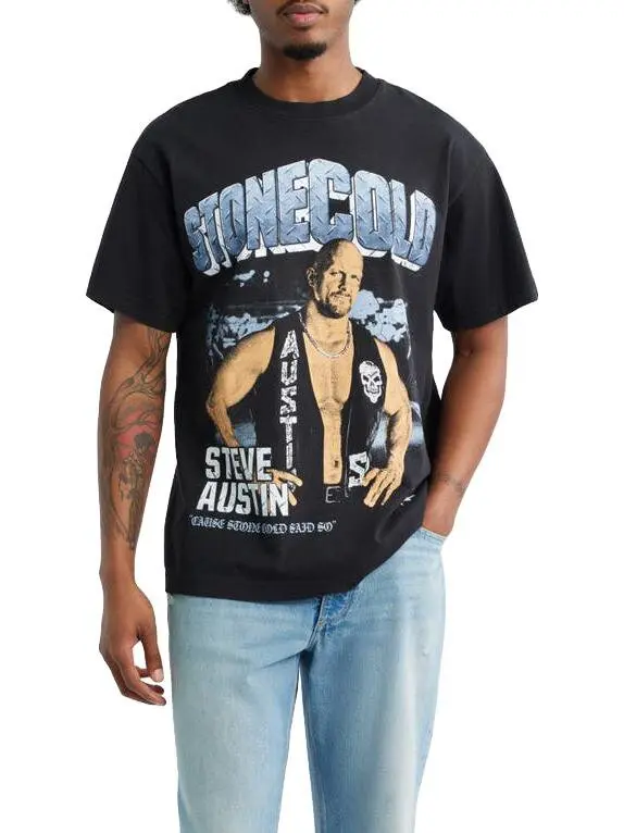 ID SUPPLY CO Wwe Stone Cold Graphic T-shirt - Black