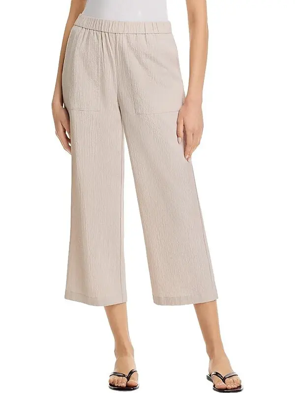 Eileen Fisher Stretch Jersey Tapered Ankle Pants - Chalk