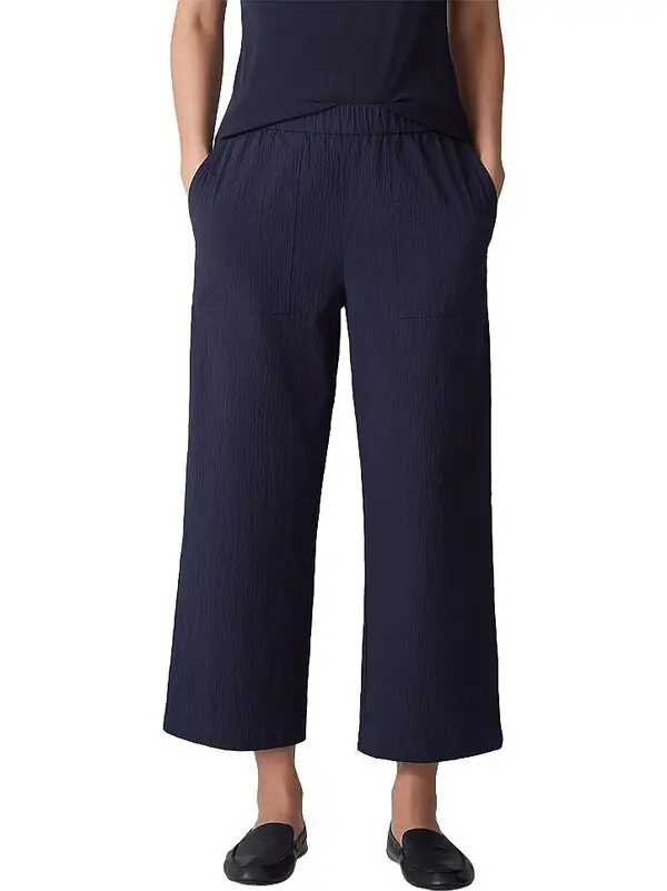 Eileen Fisher Stretch Jersey Tapered Ankle Pants - Ink