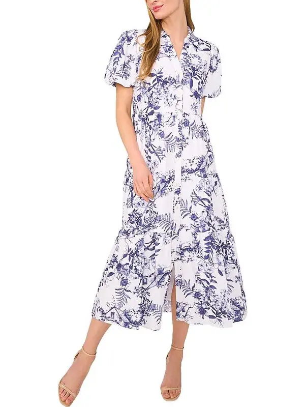CECE DUPRAZ Tiered Shirtdress - Ultra White