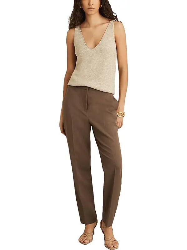 REISS Gabi Slim Pants - Mink Neutral